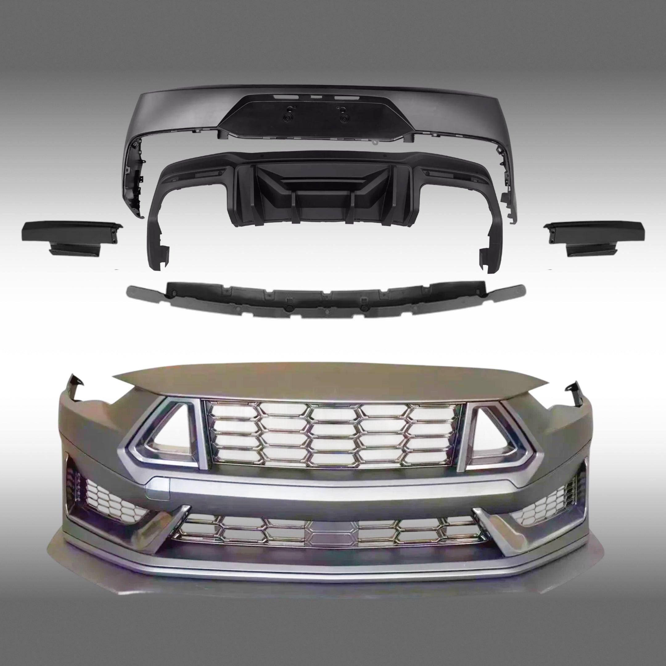 Fits Ford Mustang (2024-2025up) Primer Dark Horse Style Front Bumper ...