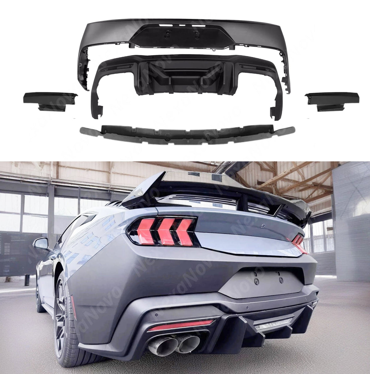 Fits Ford Mustang (2024-2025up) Primer Dark Horse Style Front Bumper ...