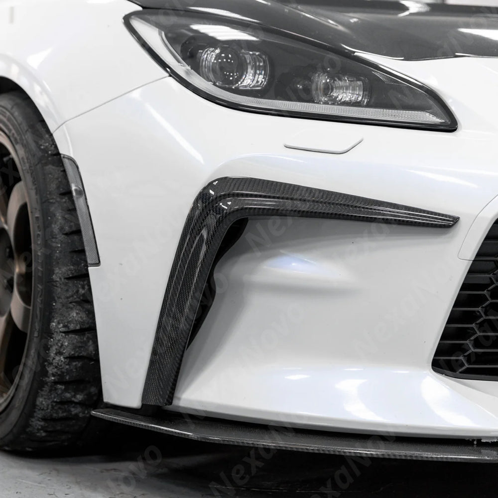 Fit Toyota GR86 Racing TS Style Carbon Fiber Front Garnish Canards w ...
