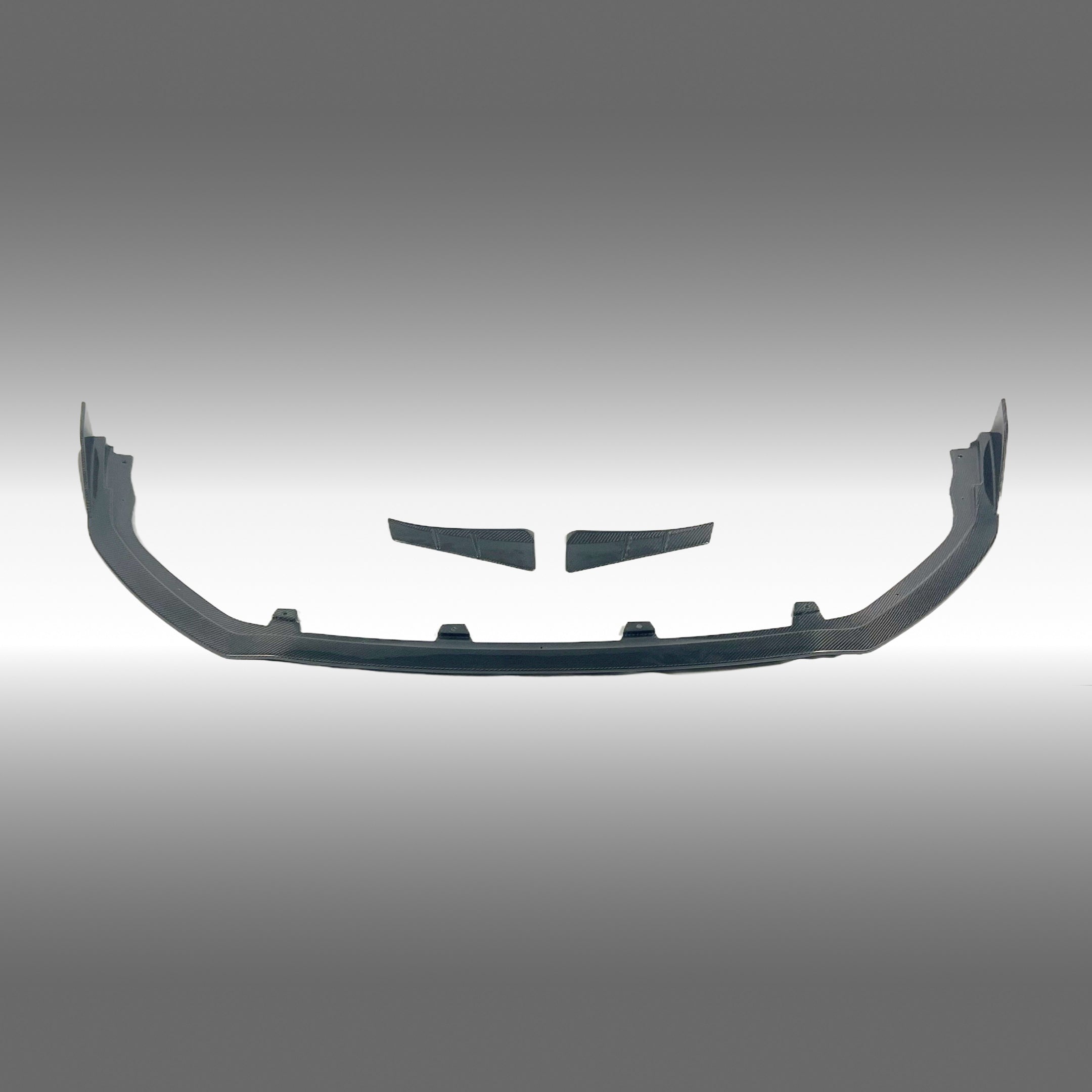 Real Carbon Fiber Front Lips with Corner Splitters 2-In-1 Car Kit For